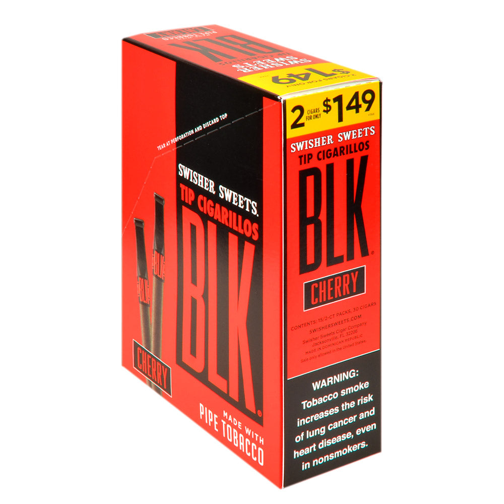 Swisher Sweets BLK Cherry Tip Cigarillos 1.49 Pre-Priced 15 Packs of 2 ...