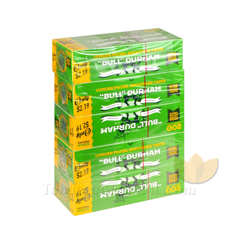 Bull Durham Filter Tubes King Size Menthol 5 Cartons of 200 – Tobacco ...