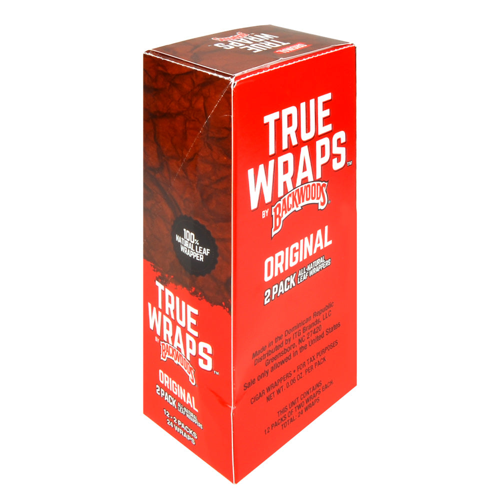 Backwoods True Wraps $2.99 All-Natural Leaf Wrappers 12 Packs of 2 Ori