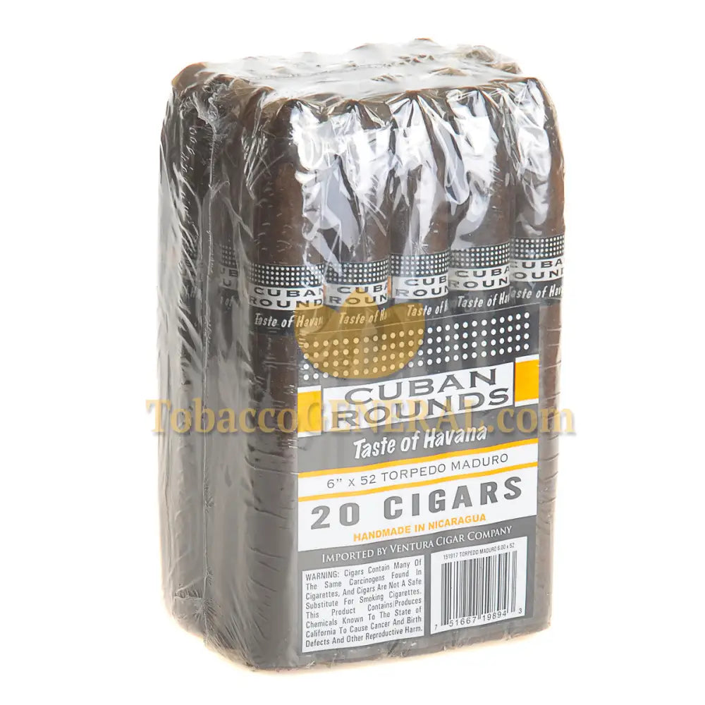 Cuban Rounds Torpedo Maduro Cigars Pack of 20 – Tobacco General