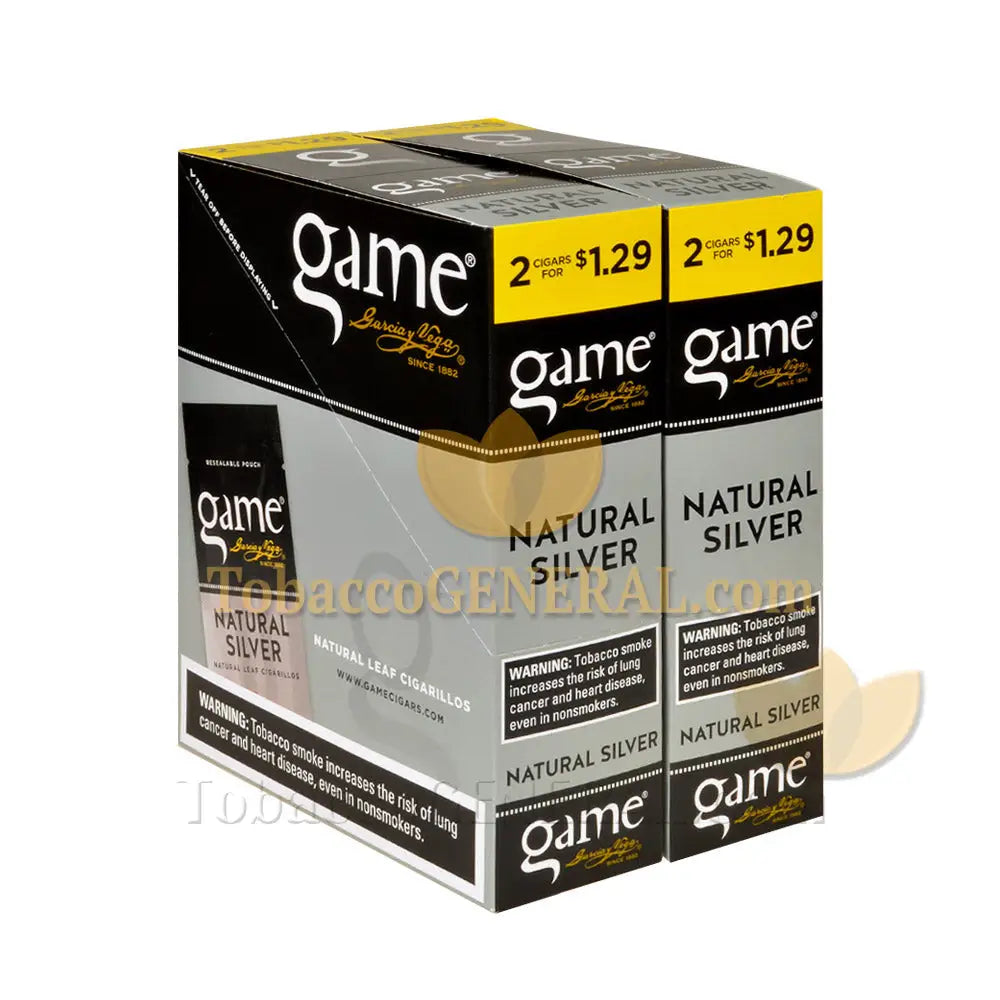 Game Cigarillos Natural Silver | Non-Flavored | 30 Packs of 2 – Tobacco ...