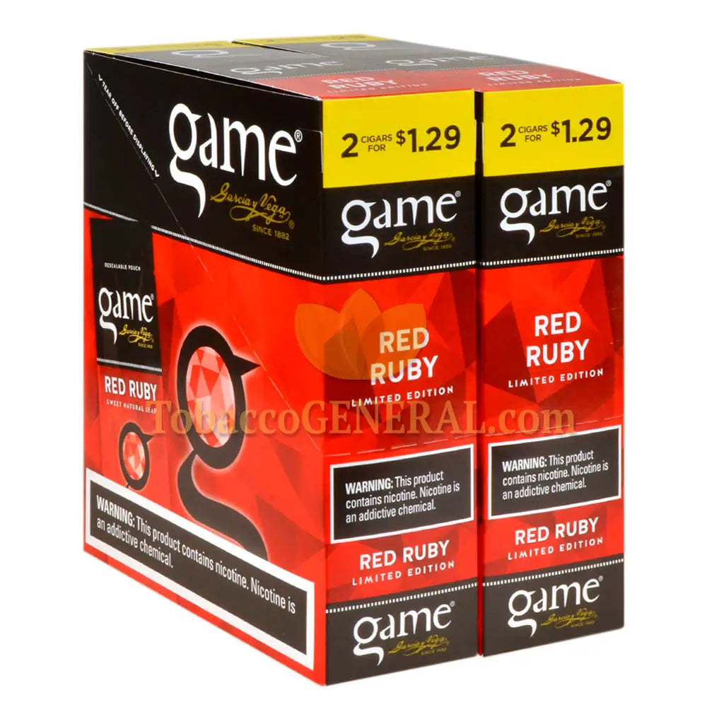 Game Cigarillos Foil Red Ruby 2 for 1.29 Pre-Priced | Limited Edition ...