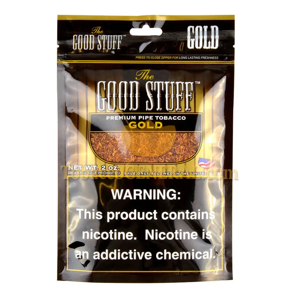 Good Stuff Gold Pipe Tobacco 2 oz | Smooth Trial Size – Tobacco General