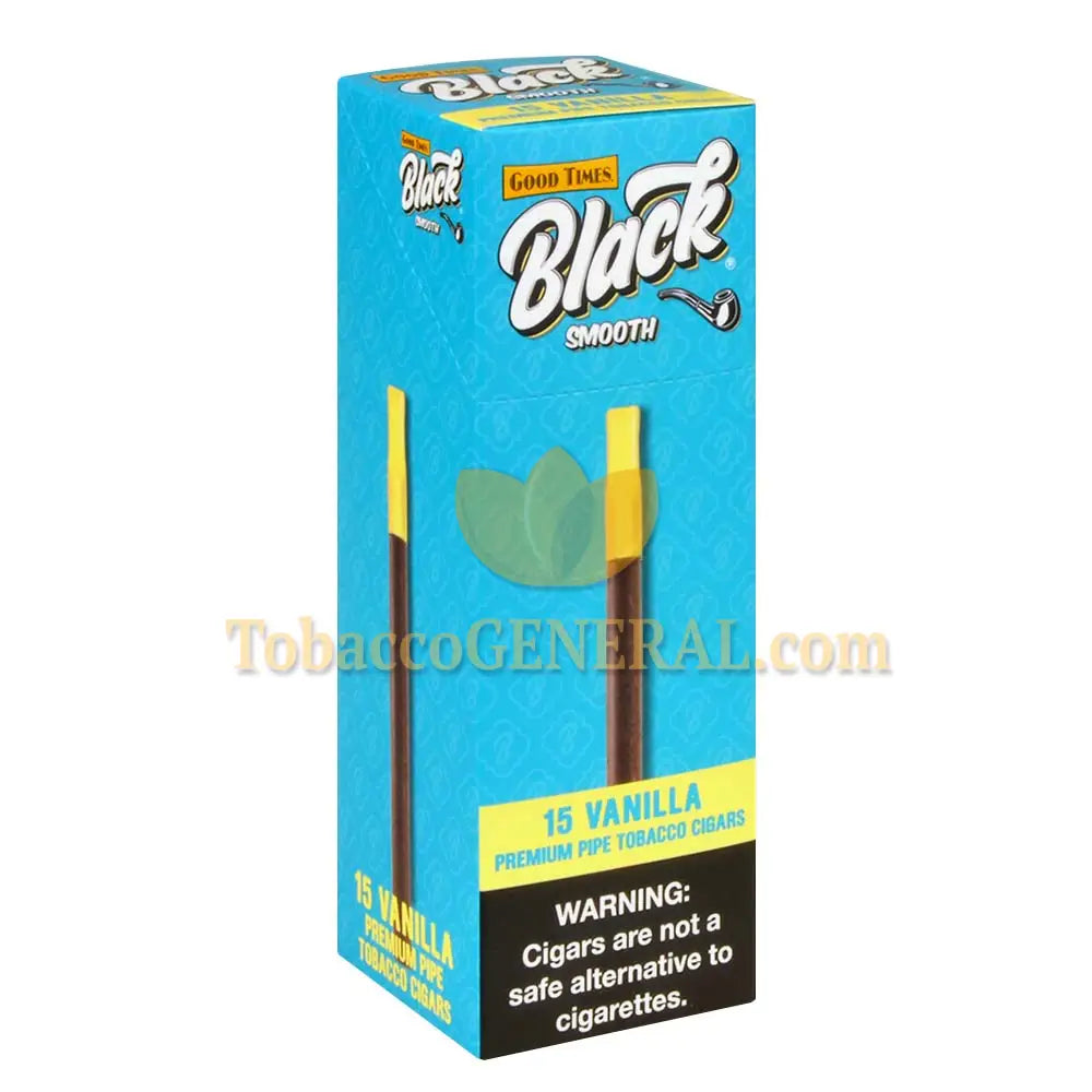 Good Times Black Smooth Cigarillos Vanilla Pack of 15 – Tobacco General