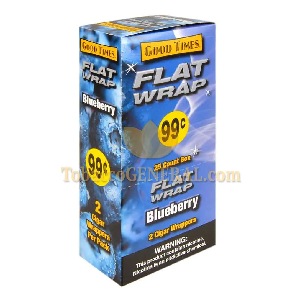 Good Times Flat Wraps Blueberry 25 Packs of 2 Pre-Priced – Tobacco General
