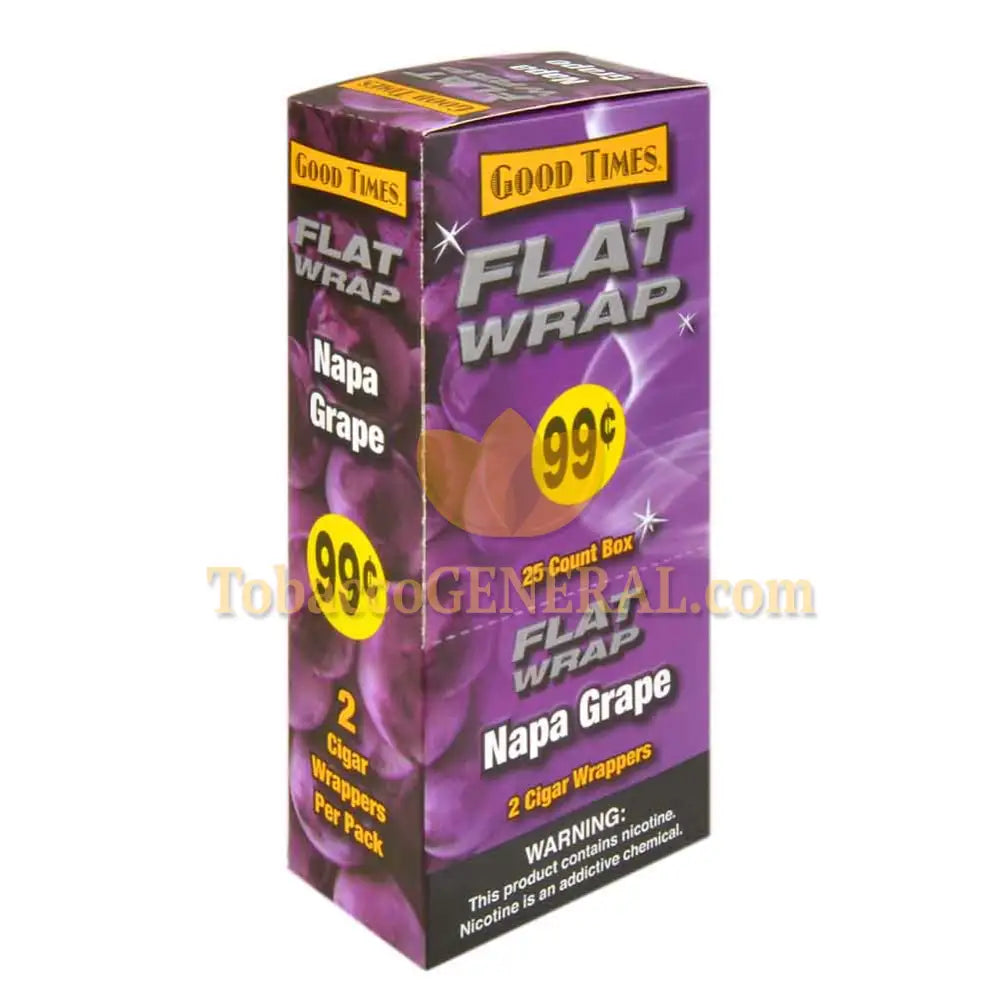 Good Times Flat Wraps Grape 25 Packs of 2 Pre-Priced – Tobacco General
