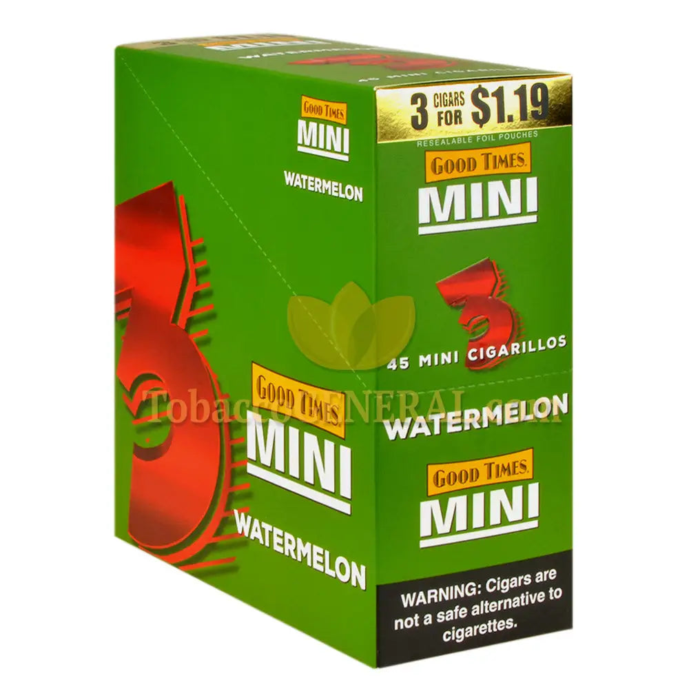 Good Times Mini Cigarillos 15 Packs of 3 Pre-Priced $1.19 Watermelon ...