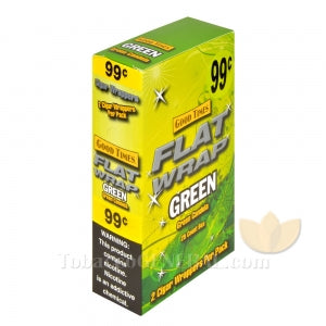 Good Times Wraps Flat Wraps Green 25 Packs of 2 Pre-Priced – Tobacco ...