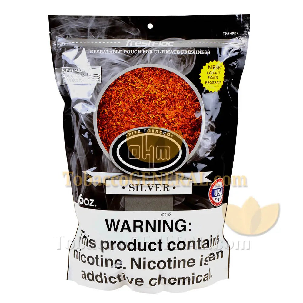 OHM Silver Pipe Tobacco Pack 16 oz. Pack – Tobacco General