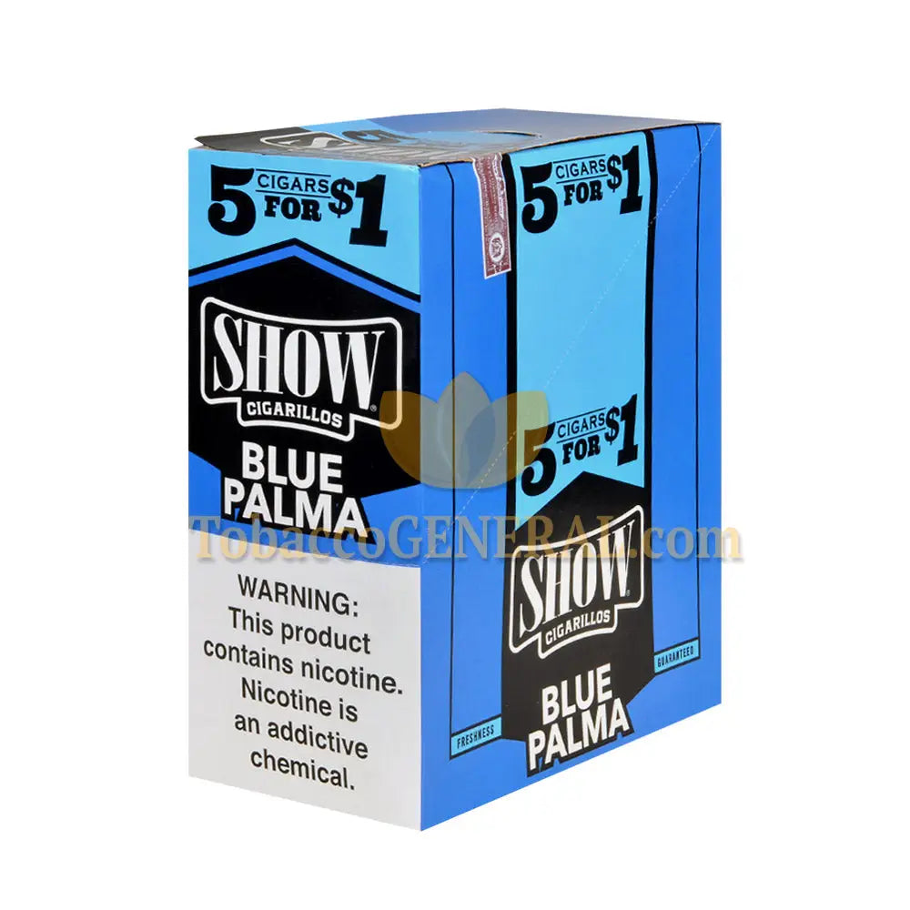 Show Cigarillos Blue Palma Pre Priced 15 Pouches of 5 – Tobacco General