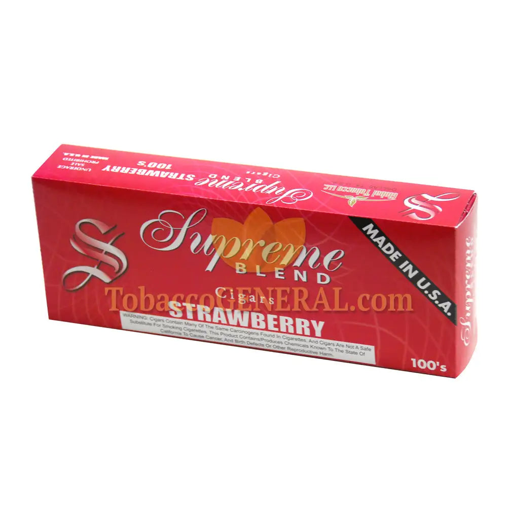 Supreme Blend Strawberry Filtered Cigars 10 Packs of 20 – Tobacco General