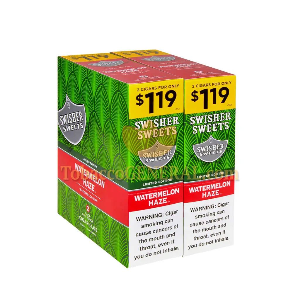 Swisher Sweets Watermelon Haze Cigarillos 1.19 Pre-Priced 30 Packs of ...