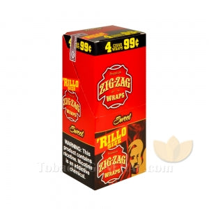 Zig Zag Rillo Size Cigar Wraps Sweet 15 Packs of 4 Pre-Priced – Tobacco ...