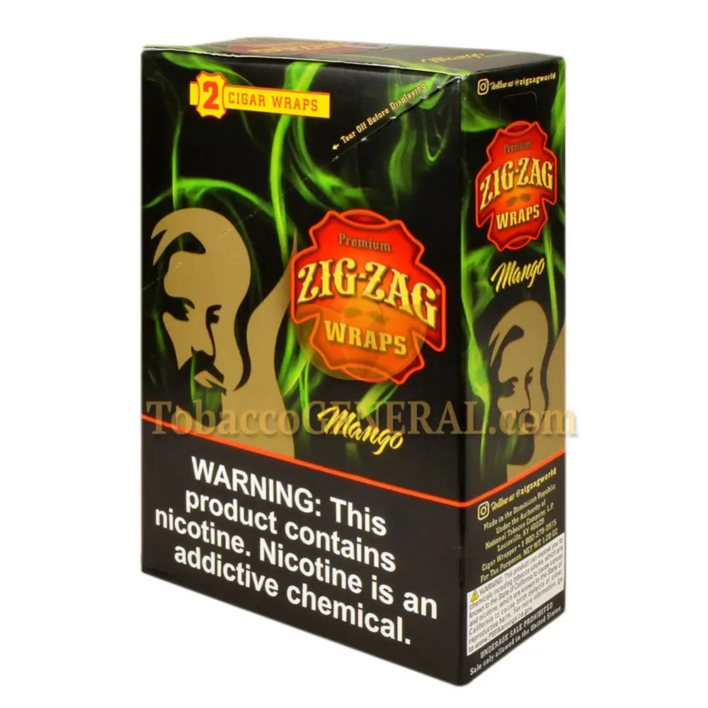 Zig Zag Wraps Premium Mango 25 Packs of 2 – Tobacco General